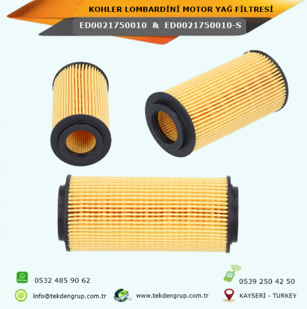 KOHLER LOMBARDİNİ MOTOR YAĞ FİLTRESİ ED0021750010 & ED0021750010S ...
