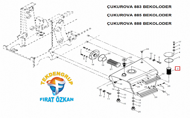 ÇUKUROVA 888 - 885 - 883 BEKOLODER HİDROLİK GERİ DÖNÜŞ FİLTRESİ WH6892 ...